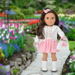 Gift Boutique 18 Inch Girl Doll, Fashion Doll with Fine Brown Hair for Styling Clothes Shoes and Accessories Princess Doll for Girls and Kids