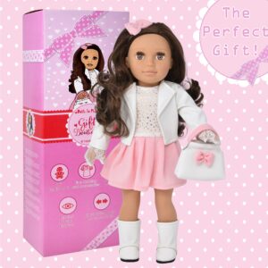 Gift Boutique 18 Inch Girl Doll, Fashion Doll with Fine Brown Hair for Styling Clothes Shoes and Accessories Princess Doll for Girls and Kids