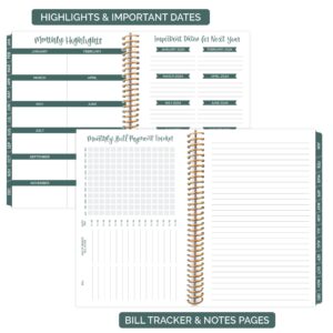 bloom daily planners 2023 Pocket Planner - 4” x 6” - (January 2023 - December 2023) - MINI Weekly/Monthly Agenda Organizer & Calendar Book - Green Modern Abstract