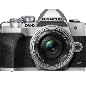 OLYMPUS OM-D E-M10 Mark IV Silver Body with Silver M.Zuiko Digital ED 14-42mm F3.5-5.6 EZ Lens Kit (Renewed)