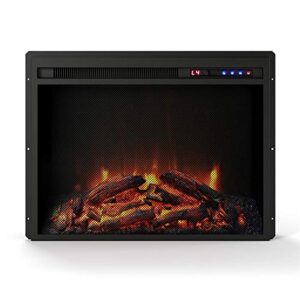 Pemberly Row 23" x 14" Electric Fireplace Insert with Mesh Front in Black