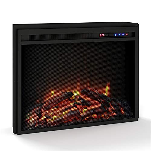 Pemberly Row 23" x 14" Electric Fireplace Insert with Mesh Front in Black