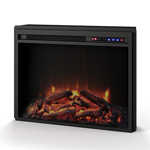 Pemberly Row 23" x 14" Electric Fireplace Insert with Mesh Front in Black