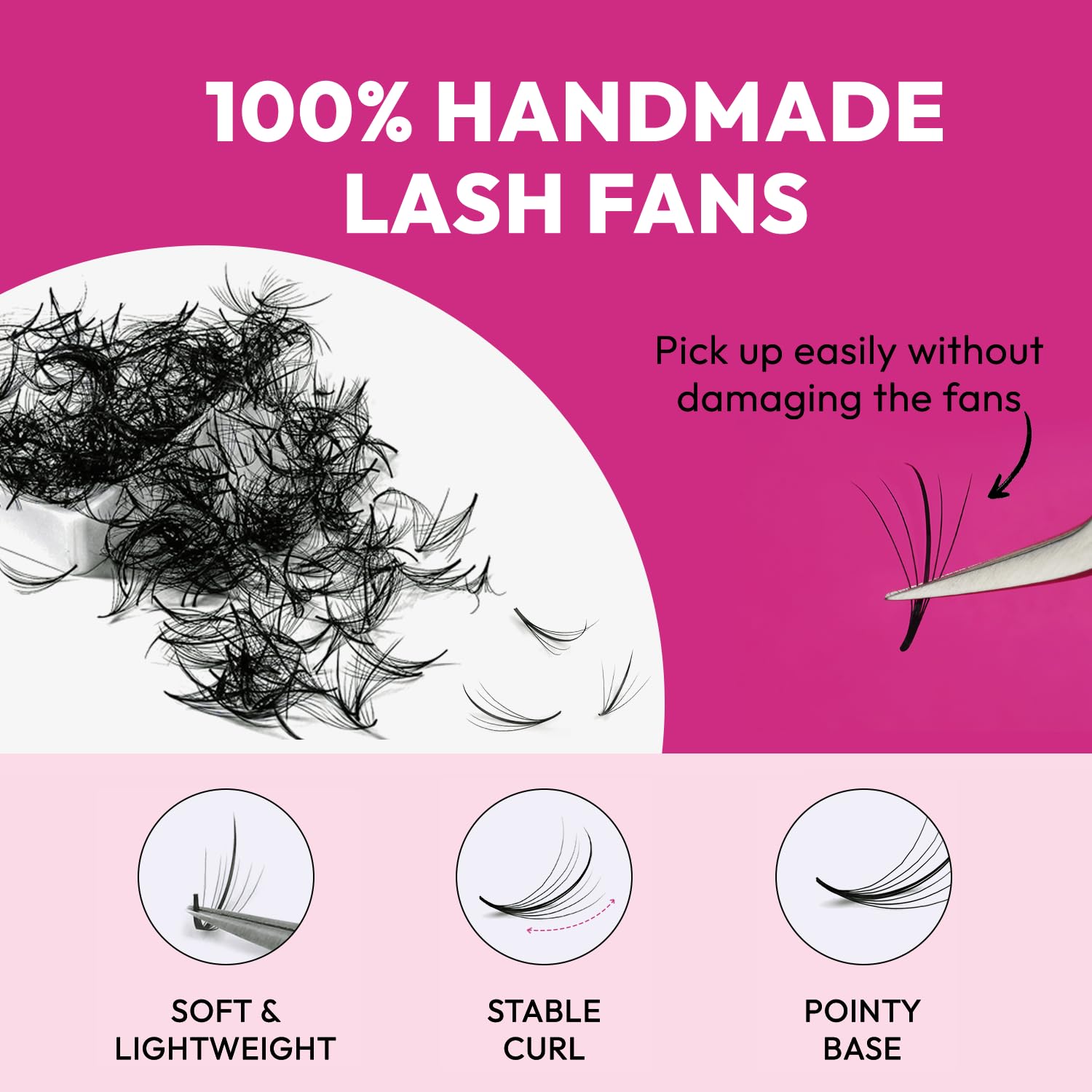 Eyesy Lash 500 Wispy Lash Extensions | 5D 0.07 Size 12mm Curl D | Wispy Natural Lash Look Premade Fans Eyelash Extensions Kim K American Volume Promade Fans Handmade Pre Made Loose Fan Lashes