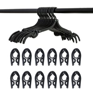 12 pcs black travel hangers - portable folding clothes hangers travel accessories foldable clothes drying rack for travel