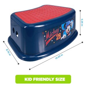 Disney Mickey Mouse All Star Bathroom Step Stool for Kids Using The Toilet and Sink - Kids Step Stool, Potty Training, Non-Slip, Bathroom, Kitchen, Lightweight