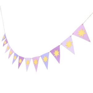 WAWOO Highchair Banner for 1st Birthday - Purple Sun Flag Banner, Purple Sun Hanging Bunting Banner, Purple Sun Birthday Party, Photo props,Purple Birthday Decoration (Flag Banner)