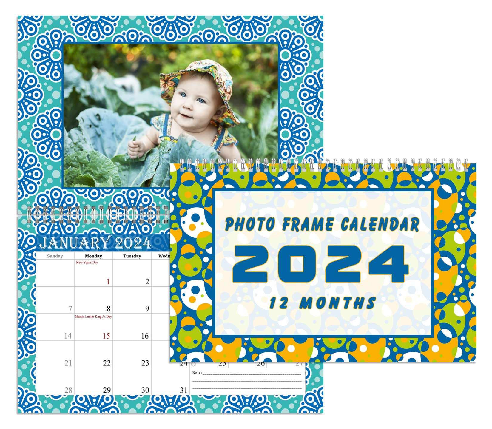 2024 Photo Frame Wall Spiral-bound Calendar (Add Your Own Photos) - 12 Months Desktop/Wall Calendar/Planner - (Edition #015) (26)