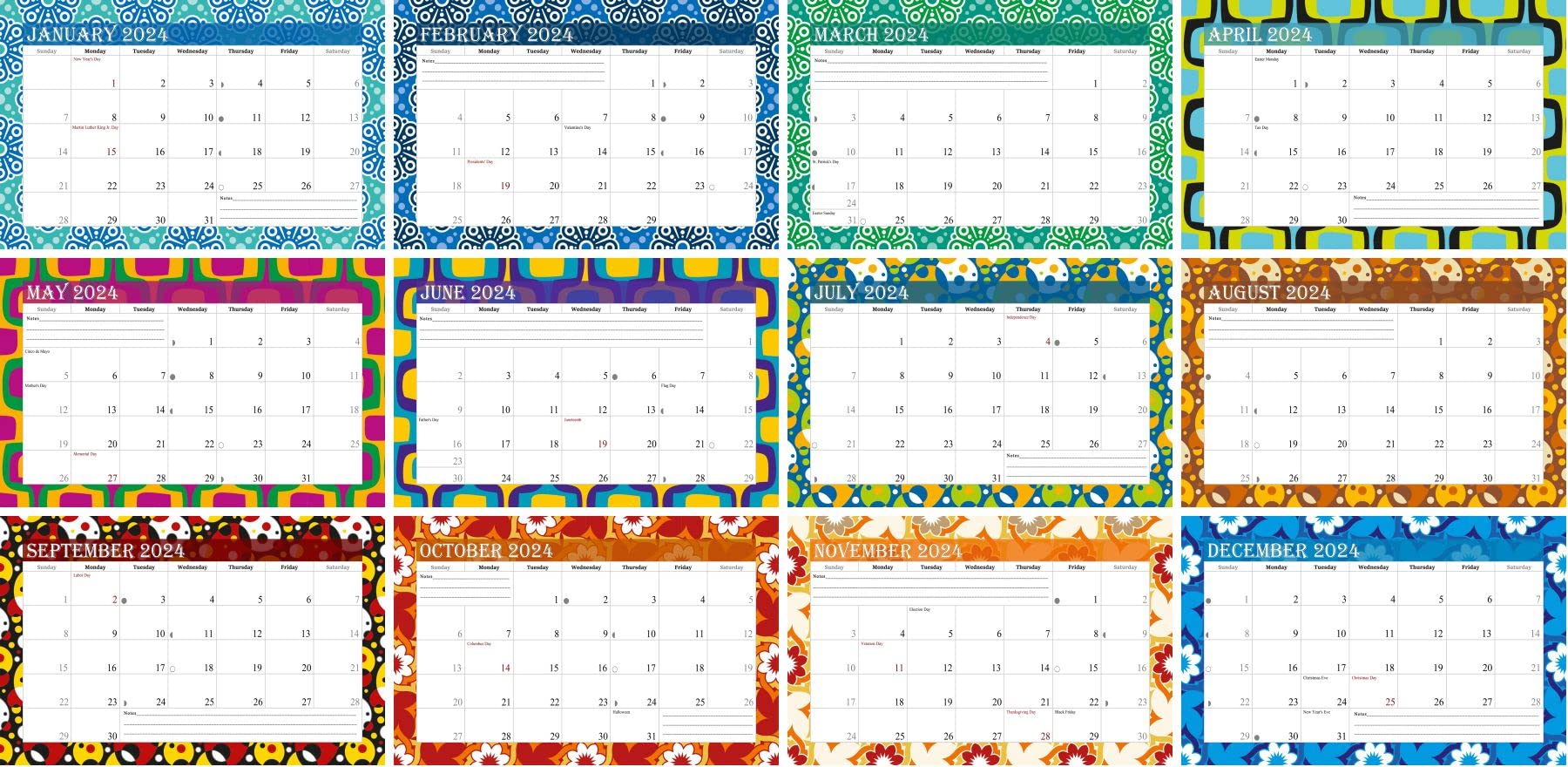 2024 Photo Frame Wall Spiral-bound Calendar (Add Your Own Photos) - 12 Months Desktop/Wall Calendar/Planner - (Edition #015) (26)