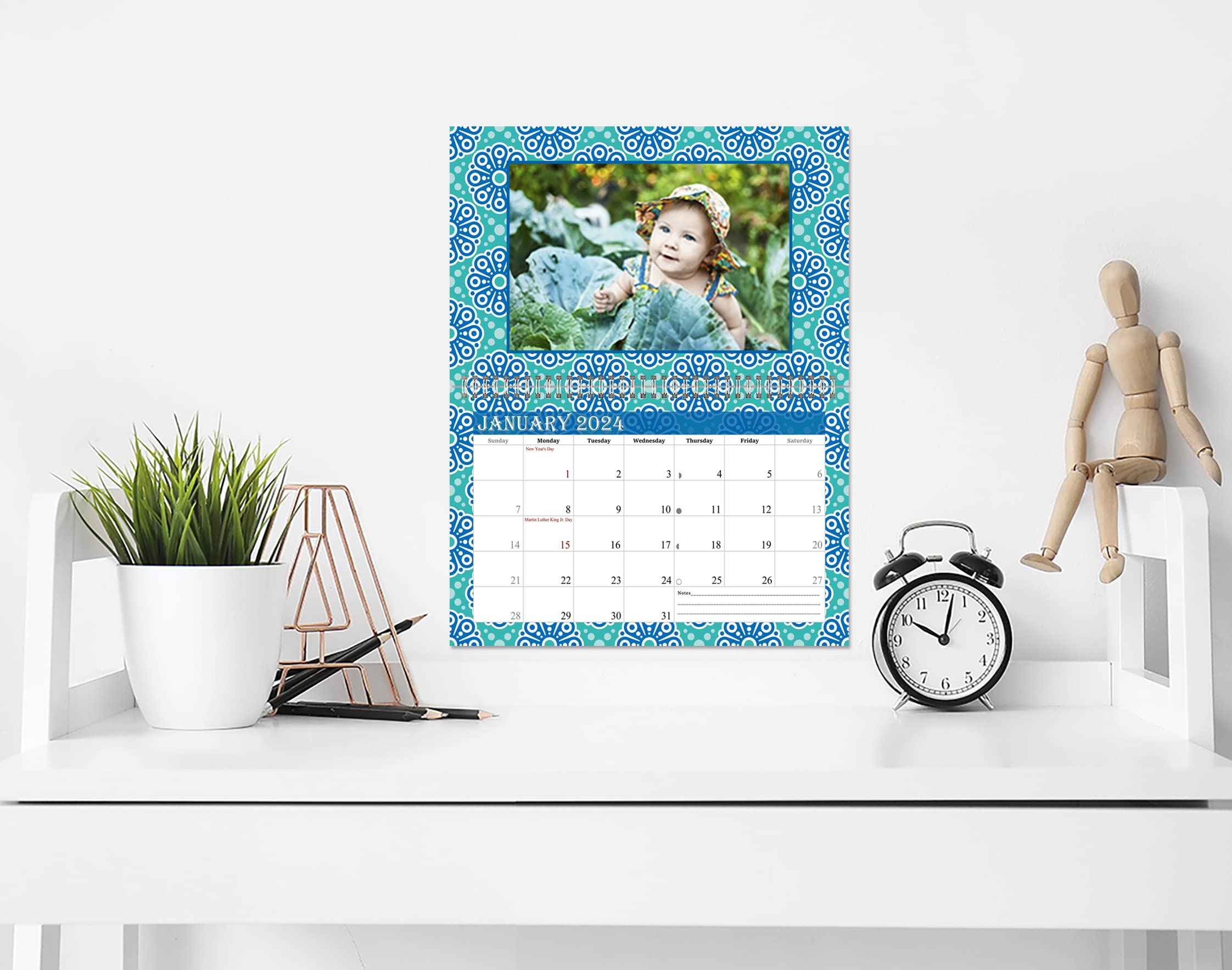 2024 Photo Frame Wall Spiral-bound Calendar (Add Your Own Photos) - 12 Months Desktop/Wall Calendar/Planner - (Edition #015) (26)