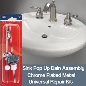 Do it Best Bathroom Sink Stopper Replacement Pop Up Center Assembly- Ball Rod- Lavatory Drain Universal Popup Assembly Repair Kit- Pack of 2 Lift Rod