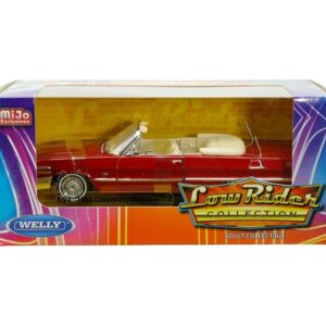 Welly Diecast 1963 Chevy Impala SS Convertible Red Metallic Low Rider Collection 1/24 Diecast Model Car by Welly 22434 LRW