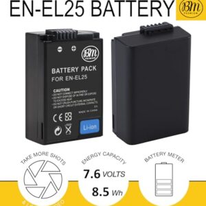 BM Premium High Capacity EN-EL25 Battery for Nikon Z30, Z50, Z 50, Z fc Digital Cameras