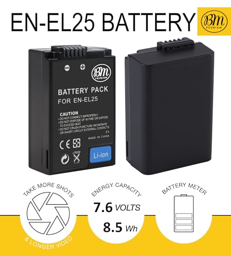 BM Premium High Capacity EN-EL25 Battery for Nikon Z30, Z50, Z 50, Z fc Digital Cameras