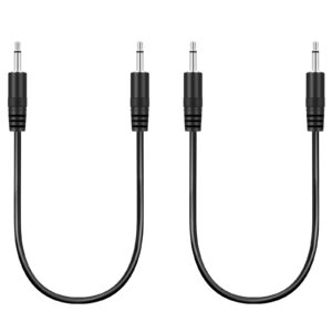 bolvek 2 pack 3.5mm 1/8" male ts mono plug to 3.5mm male mono jack audio cable