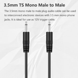 Bolvek 2 Pack 3.5mm 1/8" Male TS Mono Plug to 3.5mm Male Mono Jack Audio Cable