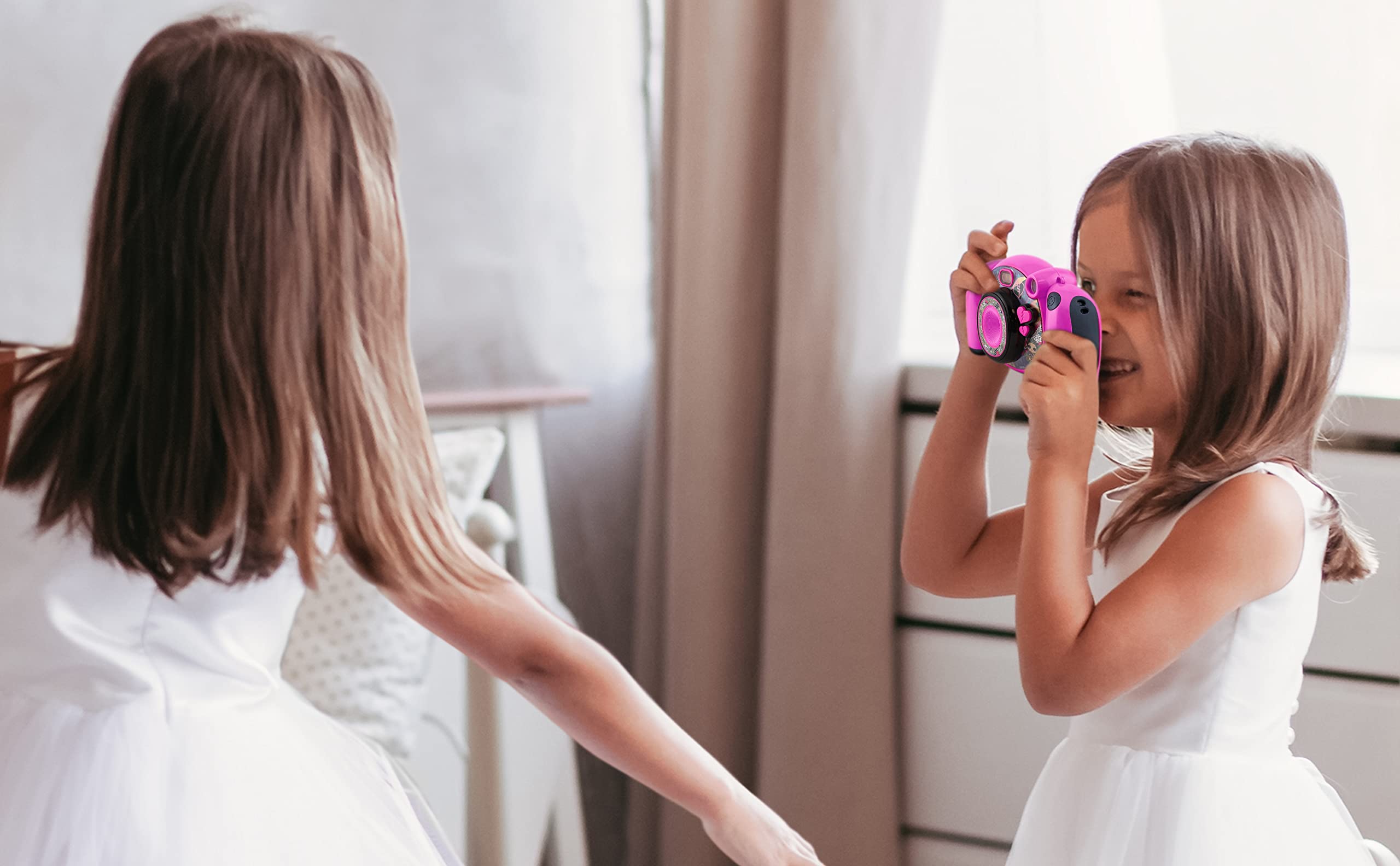 ekids LOL Surprise Kids Camera with SD Card, Digital Camera for Kids with HD Video Camera, Built-in Digital Stickers for Fans of LOL Toys for Girls Pink