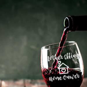 Mother Effing Homeowner 15oz Stemless Wine Glass House Idea For New Home Owner - Funny First Time Home Owner Ideas Humorous Men and Women Housewarming New Adventure New Memories Congratulations