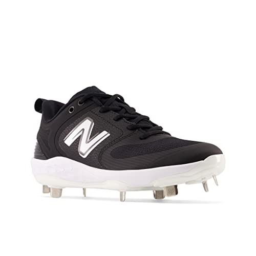 New Balance Women's Fresh Foam Velo V3 Softball Shoe, Black/White, 9