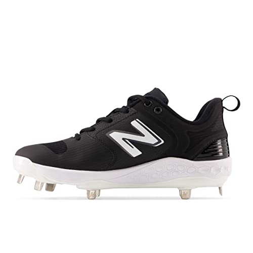 New Balance Women's Fresh Foam Velo V3 Softball Shoe, Black/White, 9