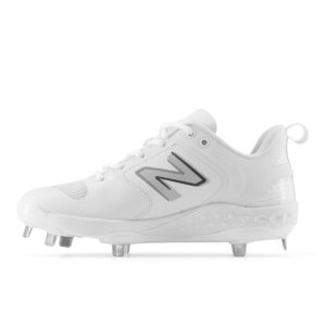 new balance women's fresh foam velo v3 softball shoe, white/rain cloud, 10.5