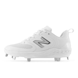 New Balance Women's Fresh Foam Velo V3 Softball Shoe, White/Rain Cloud, 10.5