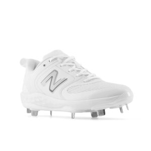 New Balance Women's Fresh Foam Velo V3 Softball Shoe, White/Rain Cloud, 10.5