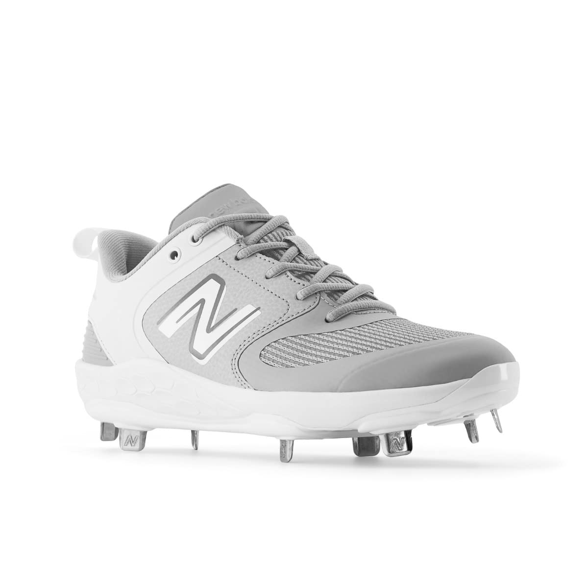 New Balance Women's Fresh Foam Velo V3 Softball Shoe, Grey/White, 9