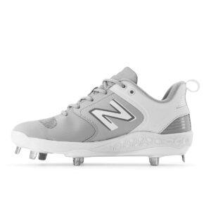 New Balance Women's Fresh Foam Velo V3 Softball Shoe, Grey/White, 9