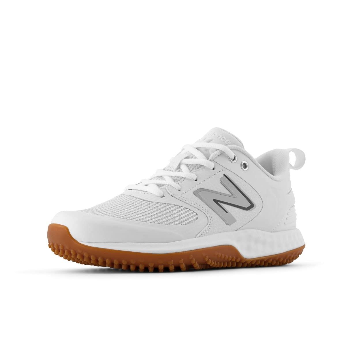 New Balance Women's Fresh Foam Velo V3 Turf-Trainer Softball Shoe, White/White, 8