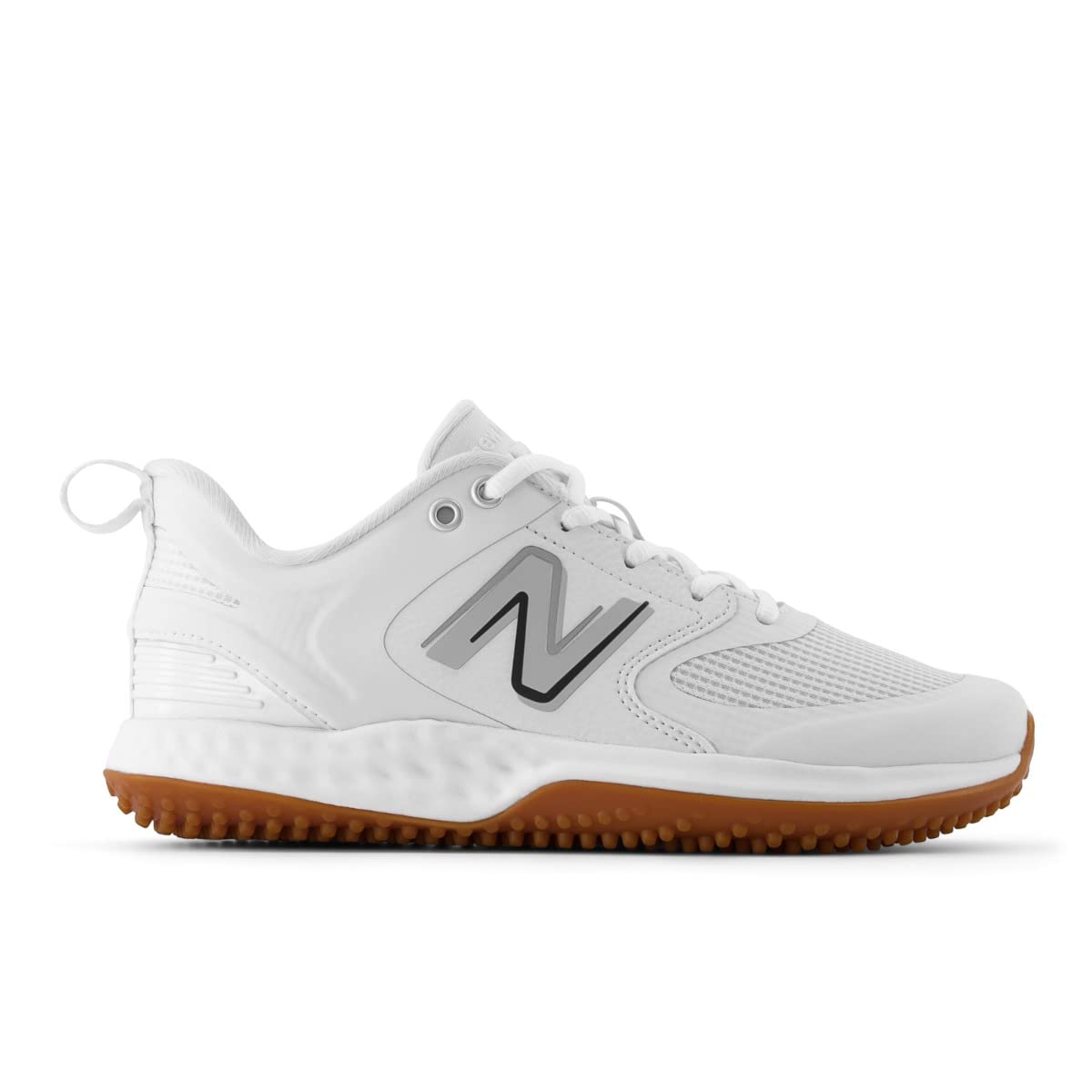 New Balance Women's Fresh Foam Velo V3 Turf-Trainer Softball Shoe, White/White, 8