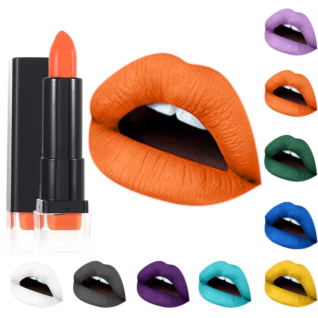 Kilshye Matte Lipstick Hight Pigment Lipsticks Long Lasting Lip Stick Waterproof Lips Gloss Cream Lipgloss Makeup for Women and Girls Pack of 1 (I- Orange 14)