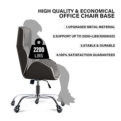 Sytopia Office Chair Base, 28 Inch Office Chair Base Replacement with Reinforced Metal Legs (2200Lbs), Chair Bottom Part for Most Chairs, Universal Gas Cylinder and Caster Sockets (Polished Steel)