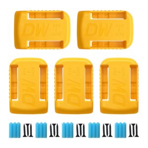 na battery mount holder for dewalt 20v 60v battery dock holder fit for dewalt battery power tools, 5 pack (no battery)