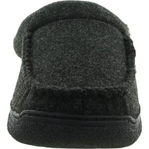 Dearfoams Men's Clog Style Memory Foam Slippers Wool Blend (Small, Black, small)