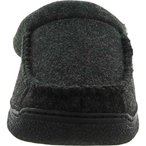 Dearfoams Men's Clog Style Memory Foam Slippers Wool Blend (Small, Black, small)