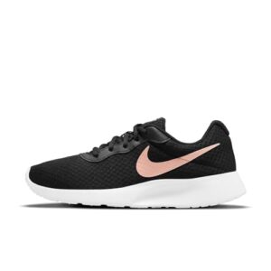 nike womens tanjun, black/mtlc red bronze-barely volt-white, 7