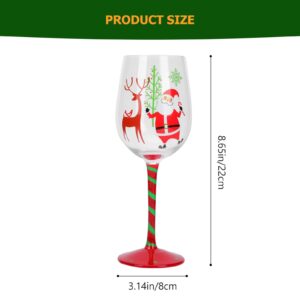 Angoily Christmas Wine Glasses with Stem, Santa Claus and Elk Glass Christmas Wine Goblets Cups for Home Bar and Nightclub, Christmas Cocktails Glasses Goblet for Xmas Holiday Wineglass Gift