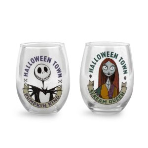 Disney The Nightmare Before Christmas 20-Ounce Stemless Wine Glasses | Set of 2