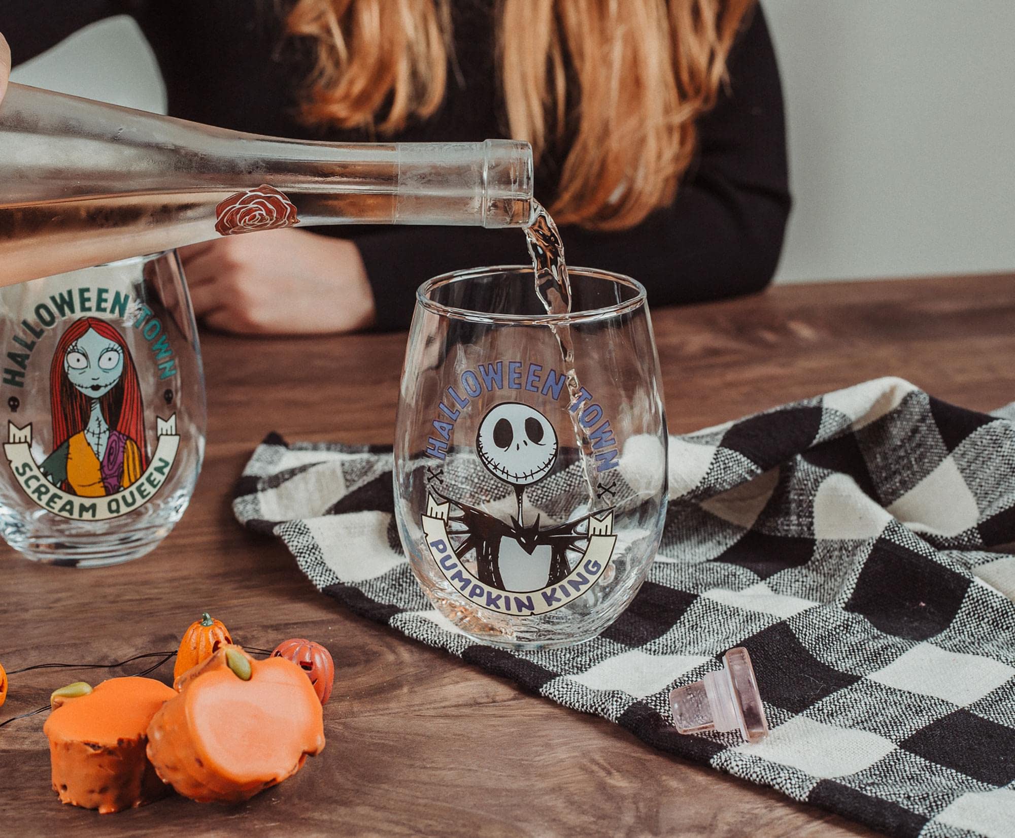 Disney The Nightmare Before Christmas 20-Ounce Stemless Wine Glasses | Set of 2