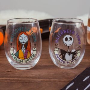 Disney The Nightmare Before Christmas 20-Ounce Stemless Wine Glasses | Set of 2