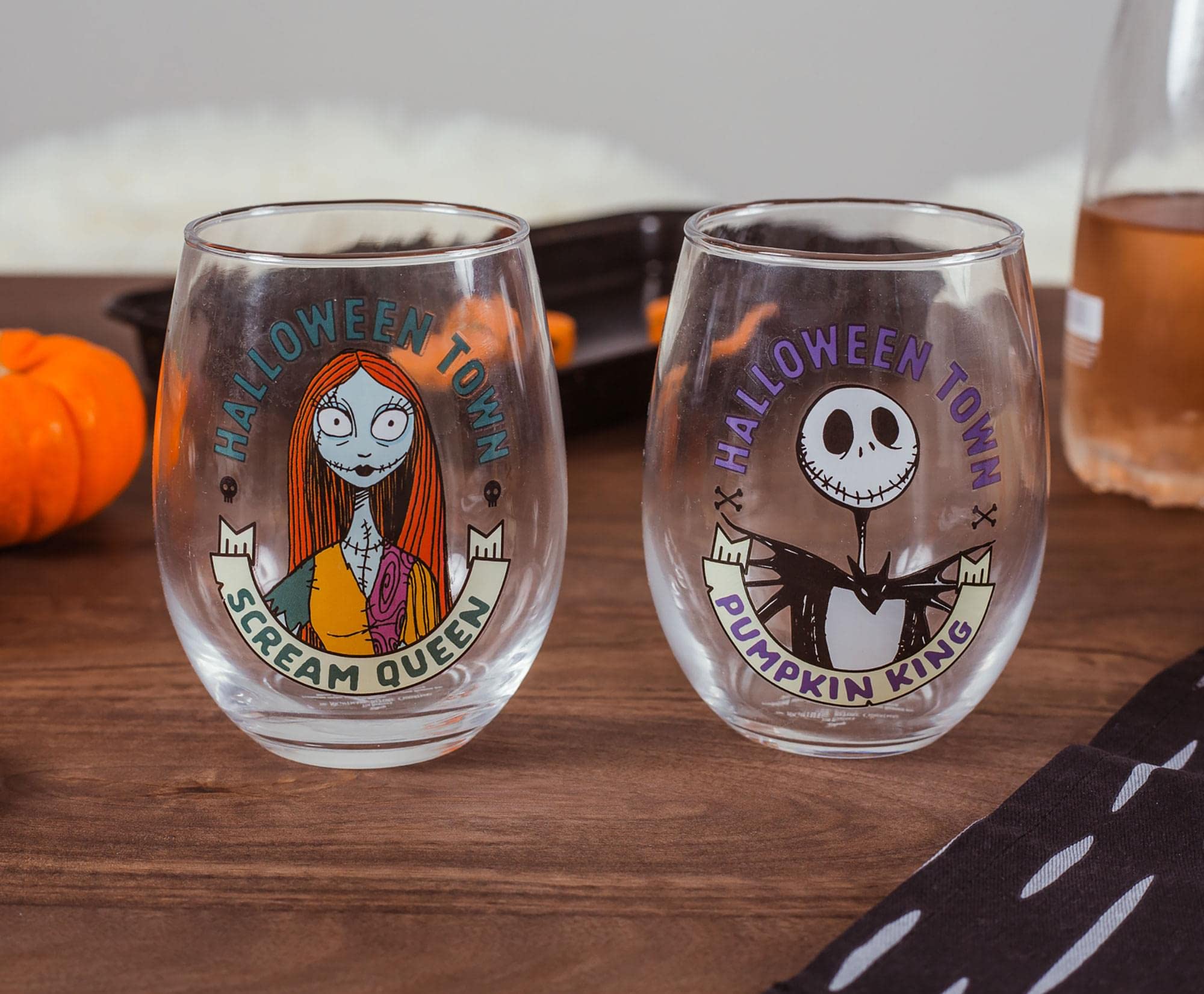 Disney The Nightmare Before Christmas 20-Ounce Stemless Wine Glasses | Set of 2