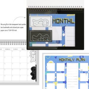 Planner 2023-2024 Work and Study Annual Plan Daily & Monthly Planner, Undated Time Management Notebook, Simple to Use, B5(6.93" x 9.84").