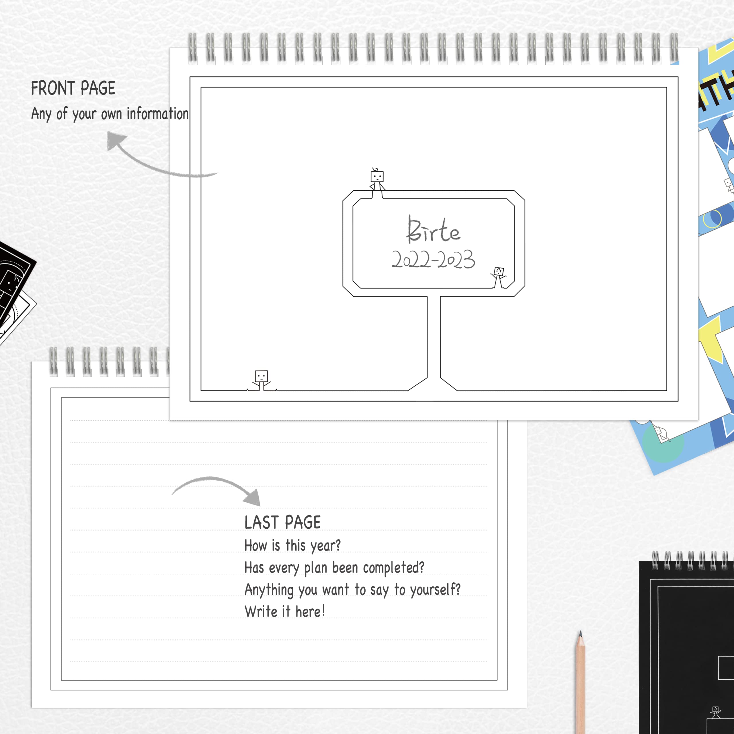 Planner 2023-2024 Work and Study Annual Plan Daily & Monthly Planner, Undated Time Management Notebook, Simple to Use, B5(6.93" x 9.84").