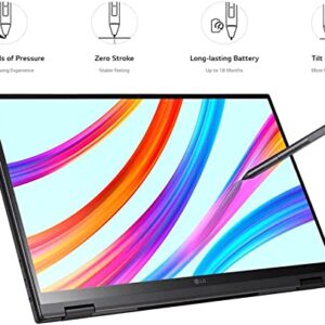 LG gram Ultra-Light Laptop, Evo i7-1165G7, 16" WQXGA (2560 x 1600) IPS 16:10 2in1 Touch Display, 21 Hr Battery Life, Wi-Fi 6, Thunderbolt 4, Stylus Pen, Fingerprint, Webcam (16GB RAM | 512GB PCIe SSD)