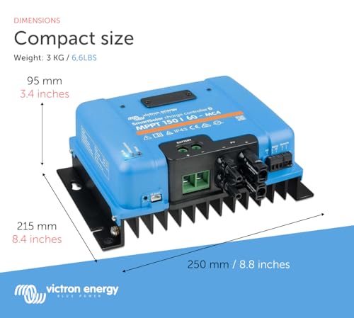 Victron Energy SmartSolar MPPT MC4 150V 60 amp 12/24/36/48-Volt Solar Charge Controller (Bluetooth)