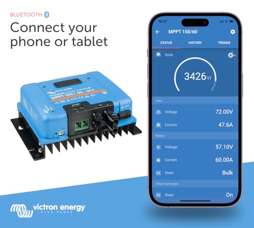 Victron Energy SmartSolar MPPT MC4 150V 60 amp 12/24/36/48-Volt Solar Charge Controller (Bluetooth)