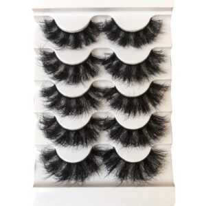 gmagictobo false eyelashes fluffy 3d faux mink lashes 22mm dramatic false lashes pack long thick volume soft strip fake eye lashes 5 pairs multipack