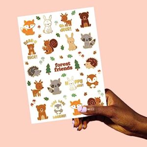 xo, Fetti Woodland Animal Temporary Tattoos - 42 Glitter Styles | Forest Friends Birthday Party Supplies, Deer Baby Shower, Bear Favors, Fox, Owl