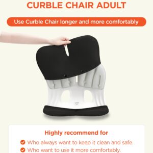 curble Grand Cover, Detachable Cover for Adult Chair, Ergonomic Chair Back Support and Lumbar Support (Black)